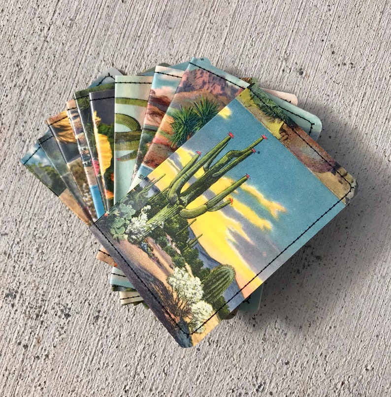Slim Wallet Vintage Postcard Cactus Choose 1 | Etsy