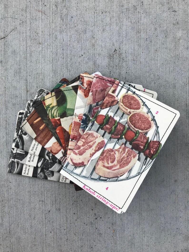 Slim Wallet- Vintage Cookbooks, Meats- Choose 1 - Etsy