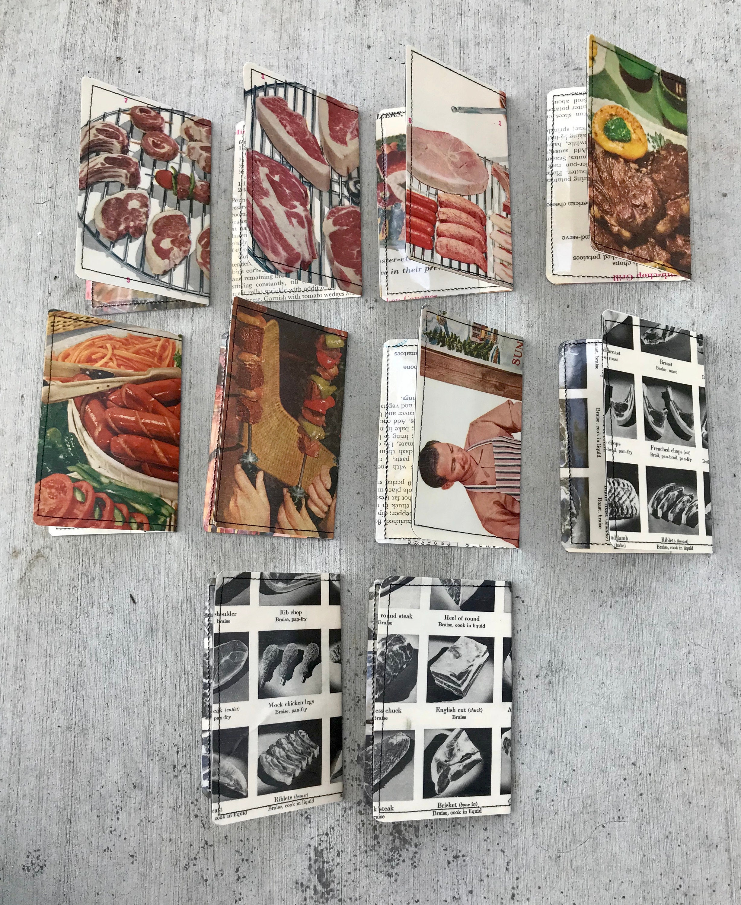 Slim Wallet- Vintage Cookbooks, Meats- Choose 1 - Etsy