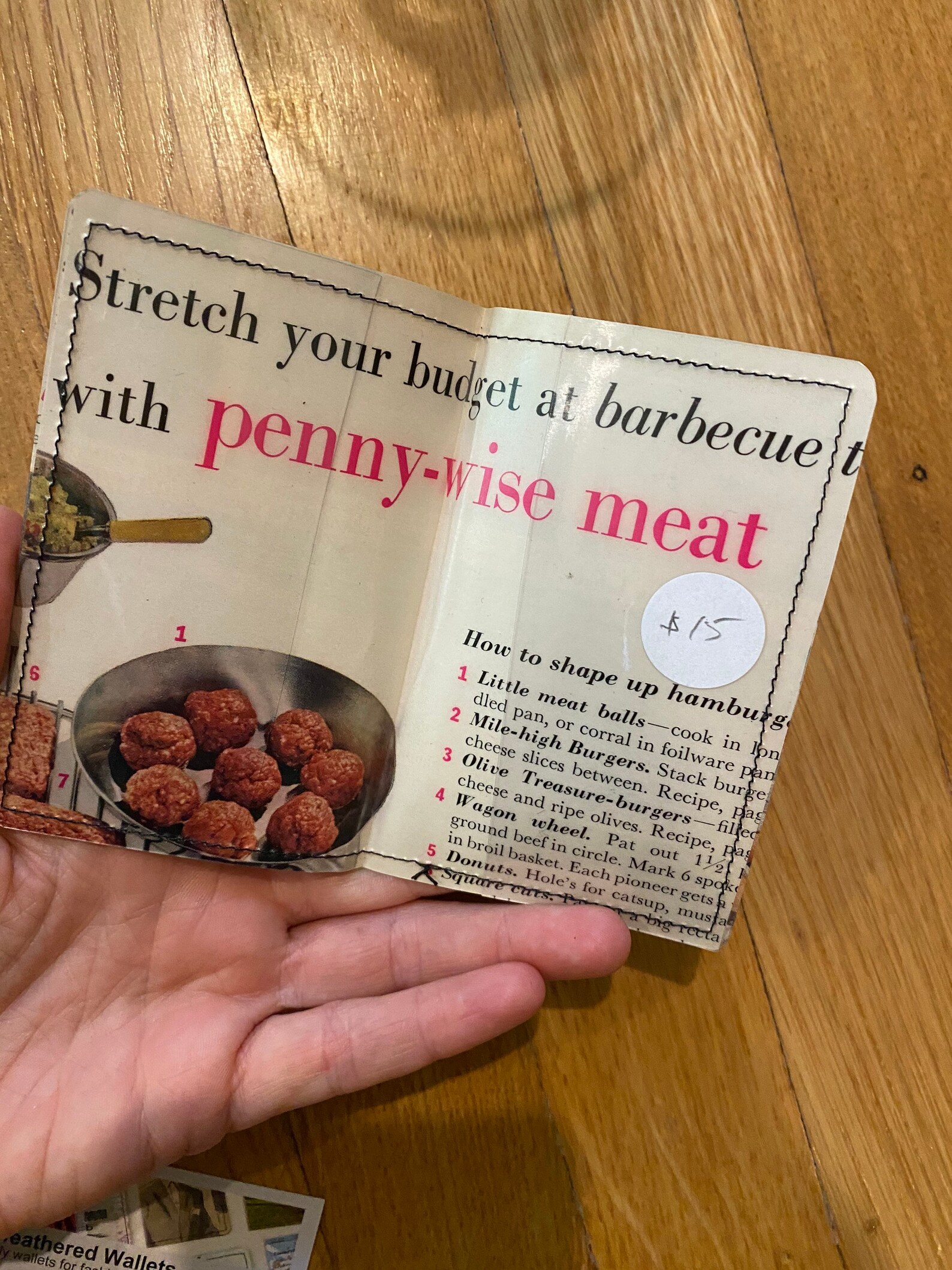 Slim Wallet- Vintage Cookbooks, Meats- Choose 1 - Etsy