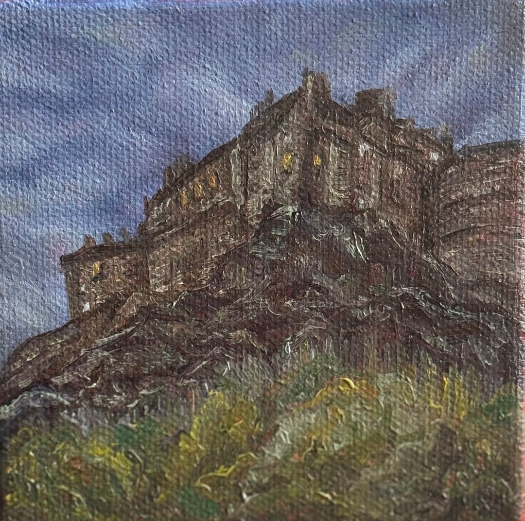 Edinburgh Castle Painting 4in by 4in Vampire Scotland Travel Europe ...