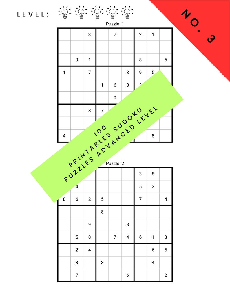 Sudoku Puzzles Hard Level, Adult Printable Games, Family Games, Sudoku ...