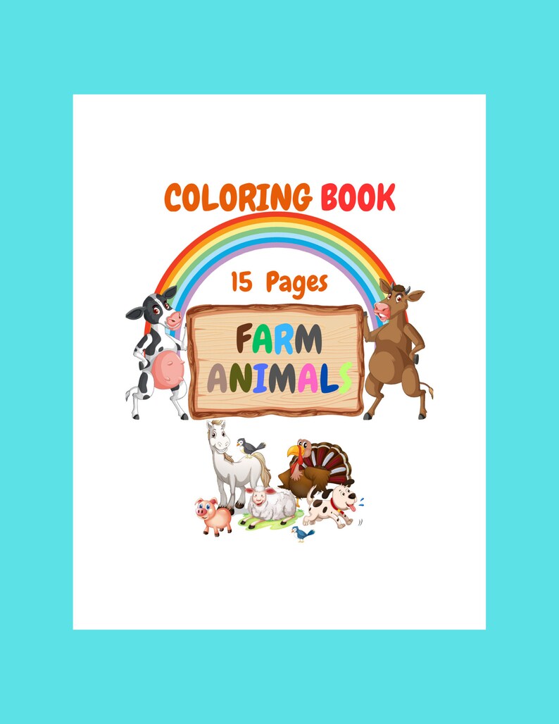 Farm Animals Coloring Pages, Printable Coloring Book, Farm Animals ...