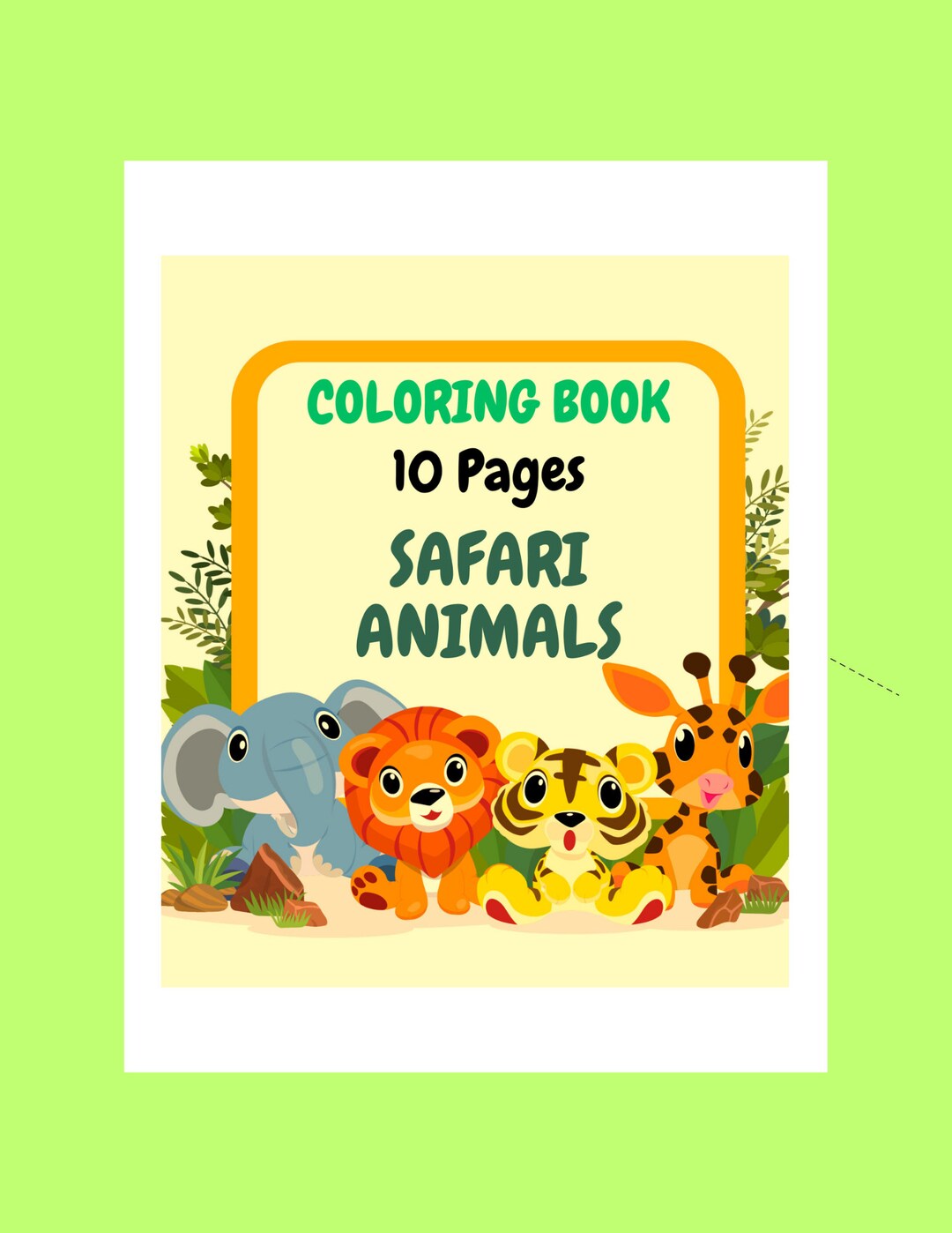 Safari Animals Coloring Pages, Printable Coloring Book, Safari Animals ...