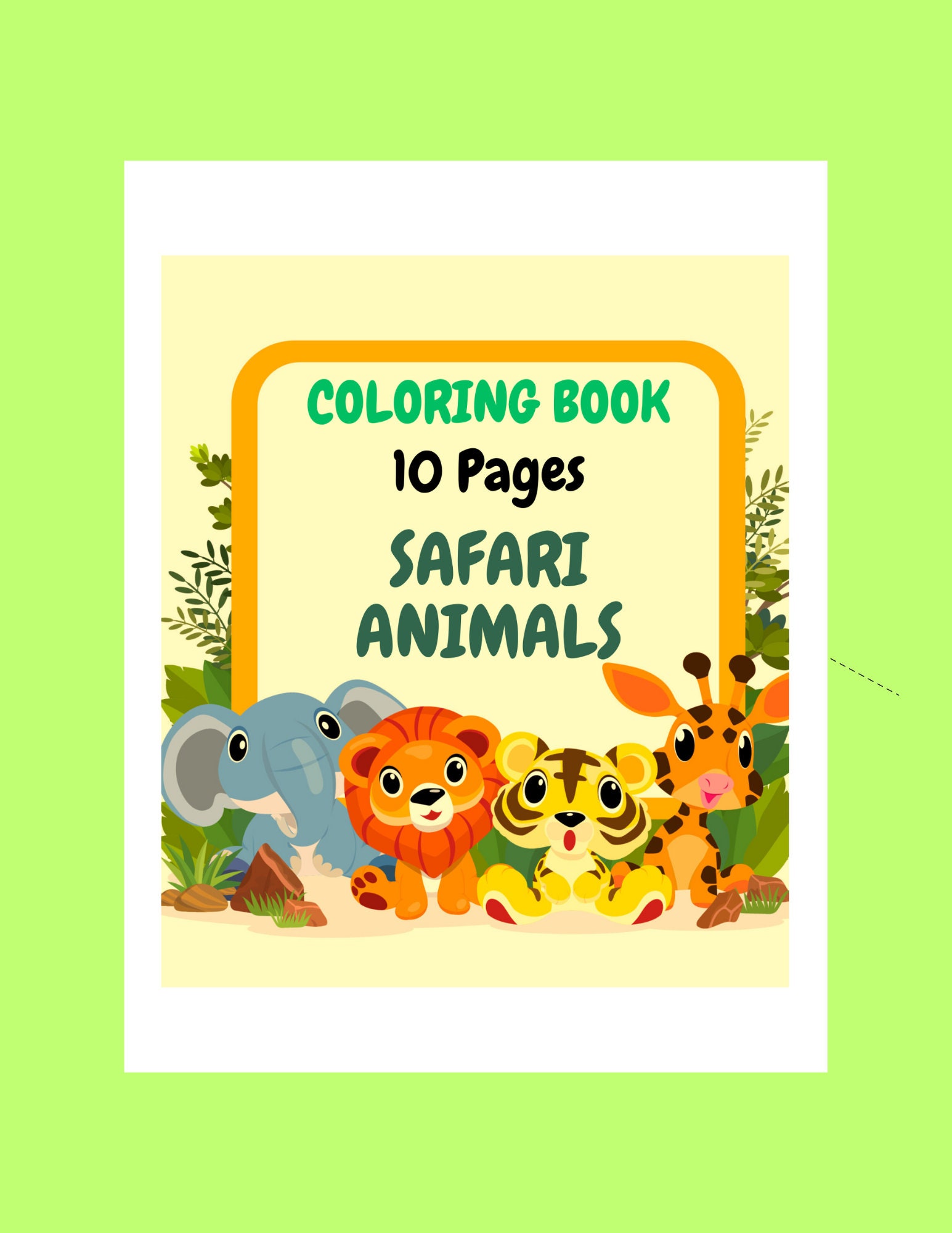 Safari Animals Coloring Pages, Printable Coloring Book, Safari Animals ...