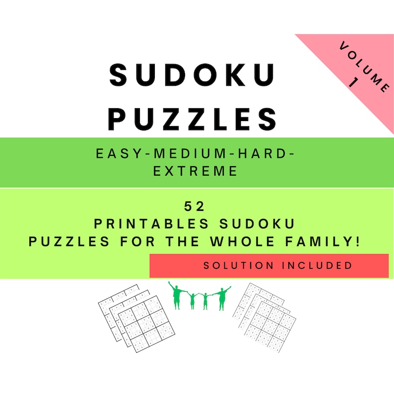 Sudoku Puzzles, Adult Printable Games, Kids Printable Games, Family ...