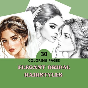 Bridal Hairstyles Coloring Pages, Adult & Teens Coloring Book ...