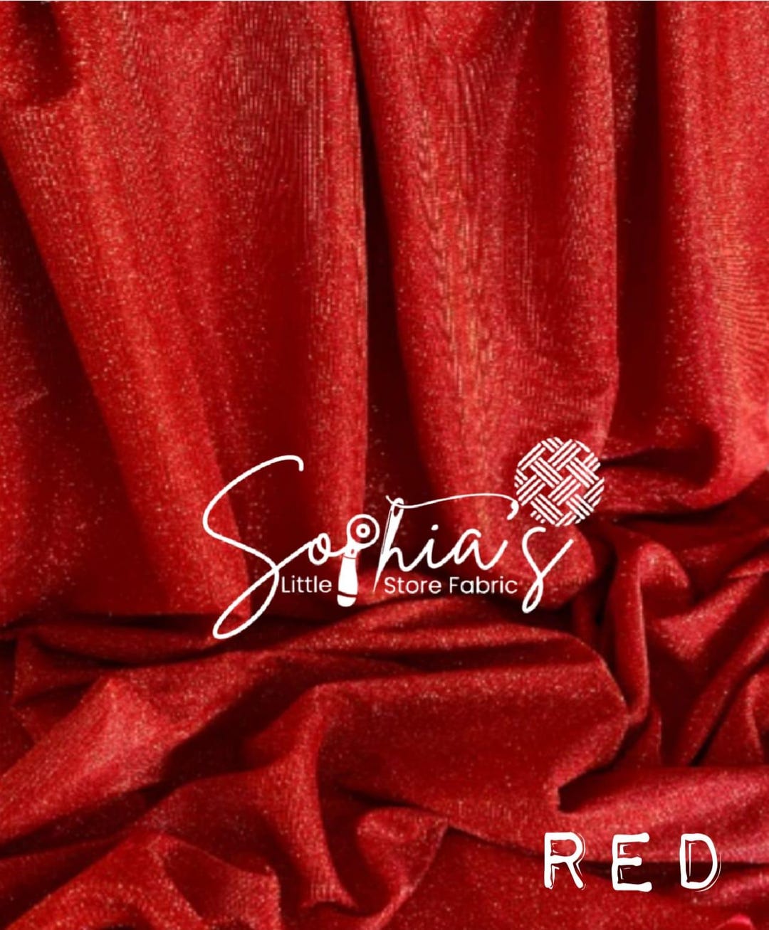 Red Shimmer Fabric by Yard, Stretch Glitter Fabric | Luxury Sparkle ...
