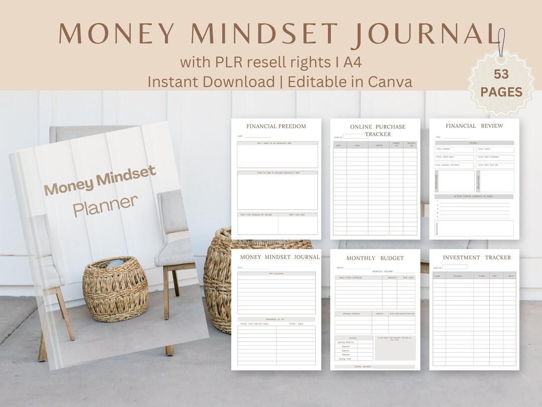 Money Mindset Journal Canva Template, Abundance, Finance (digital ...