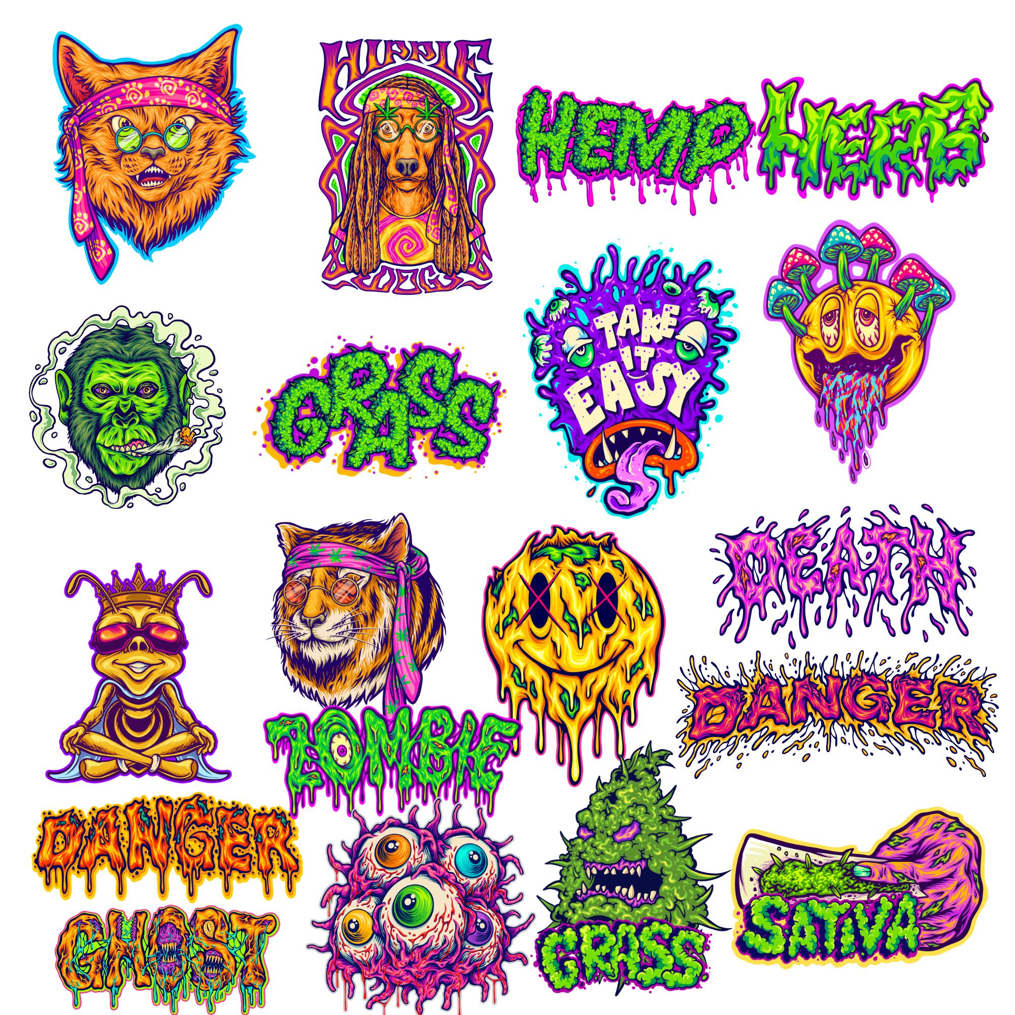80 Trippy Psychedelic PNG ,SVG Bundle | Graphic Digital Download ...
