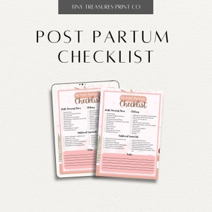 Postpartum Printable Checklist Postpartum Essentials Postpartum ...