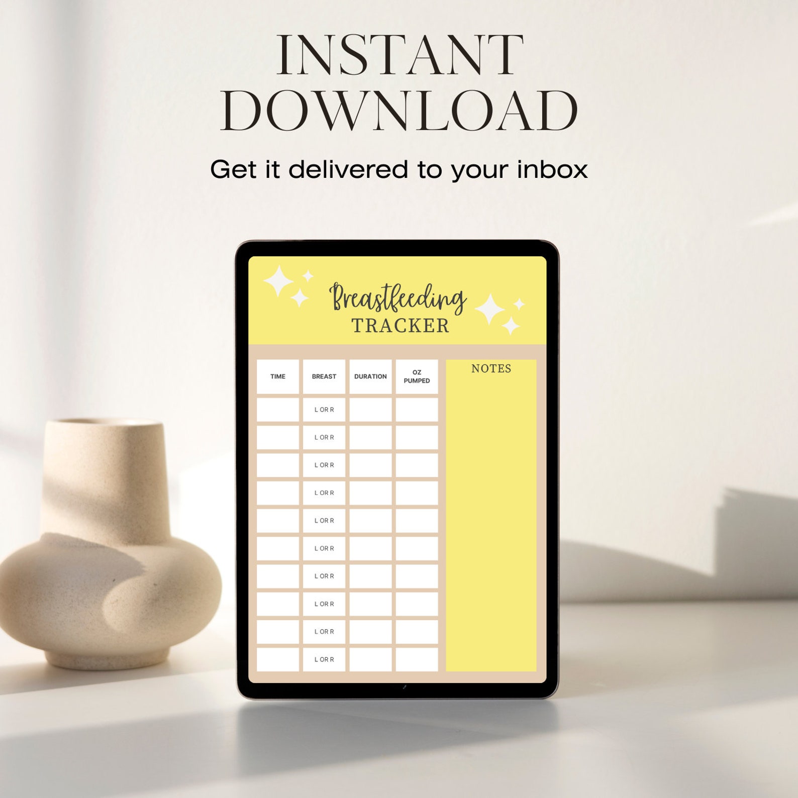 Printable Baby Breastfeeding Log Feeding Tracker Instant Download ...