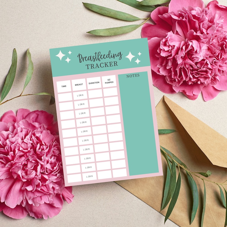 Printable Baby Breastfeeding Log Feeding Tracker Instant Download ...