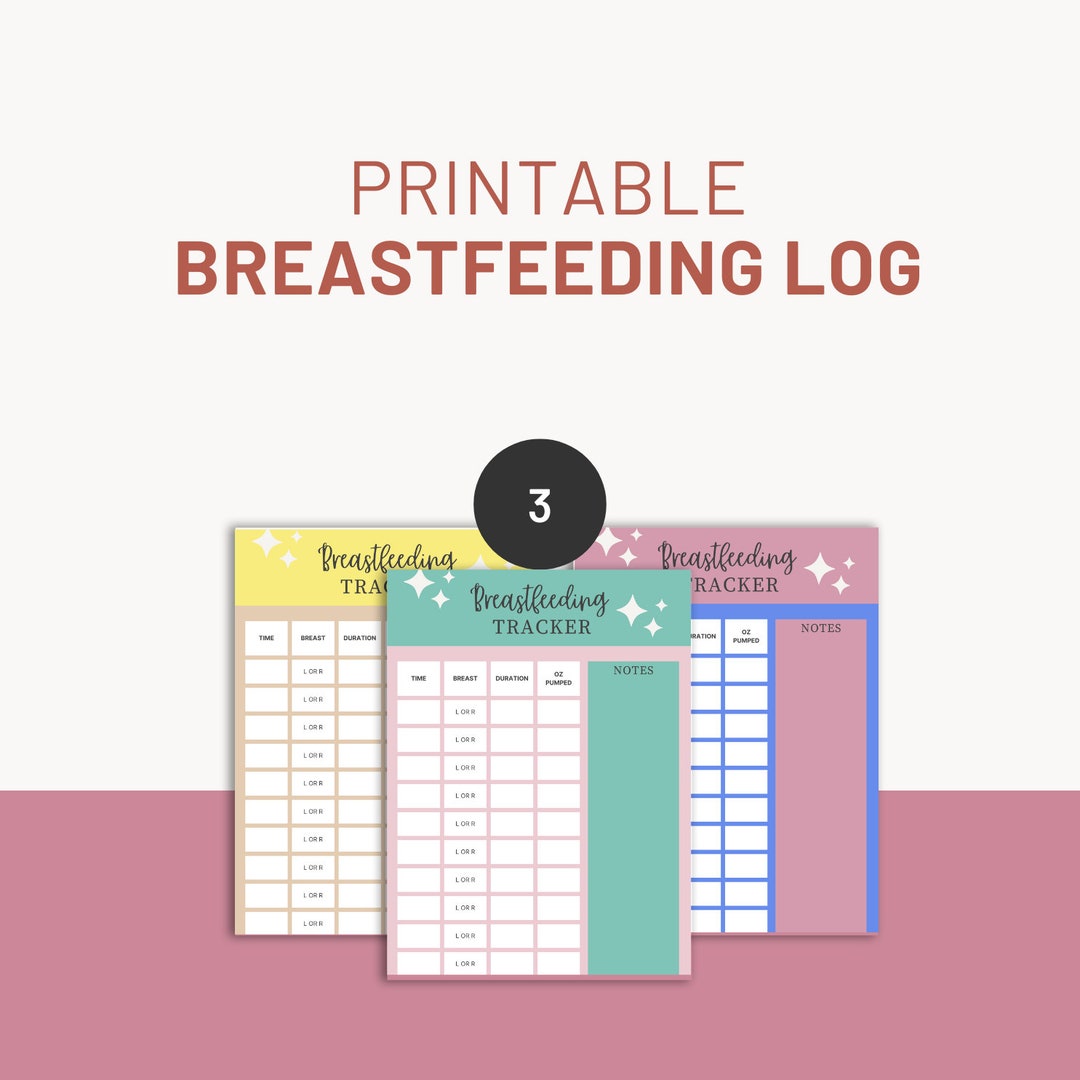 Printable Baby Breastfeeding Log Feeding Tracker Instant Download ...