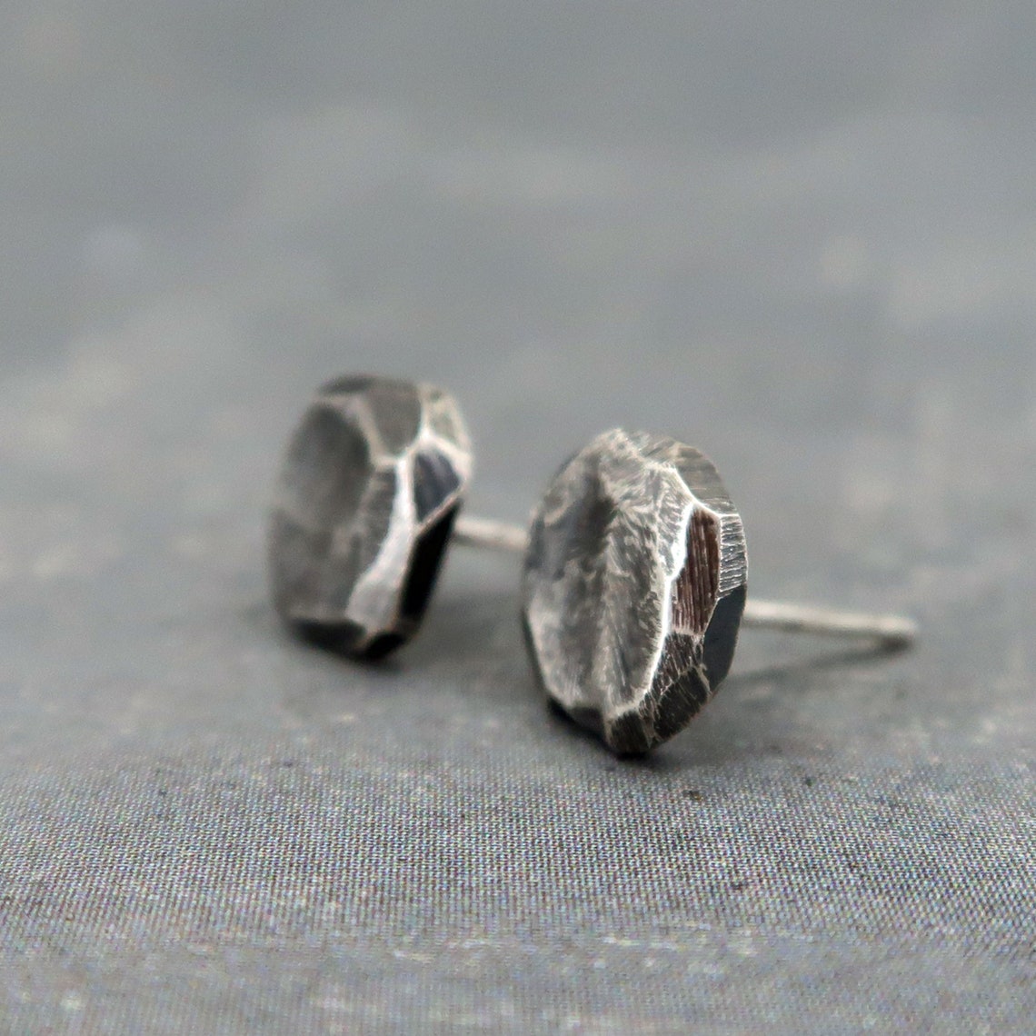 Rustic Silver Studs Sterling Silver - Etsy