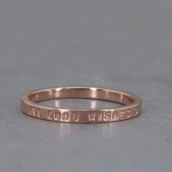 Rose Gold Engraved Ring Personalized Gold Ring Solid 14k | Etsy