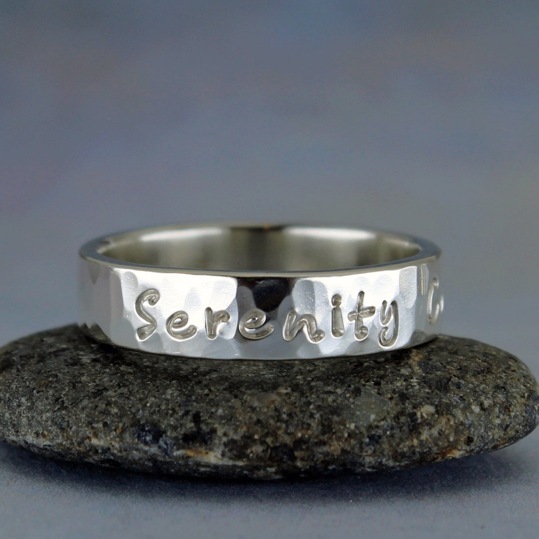 Serenity Courage Wisdom Ring, Inspirational Sterling Silver Ring, 5mm ...