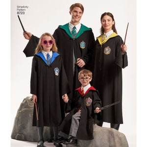 Simplicity Pattern 8723- Harry Potter Robe, Tie and Sweater Size XS-L ...