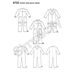 Simplicity Pattern 8722-misses', Men's, and Teens' Flight Suit-hal ...