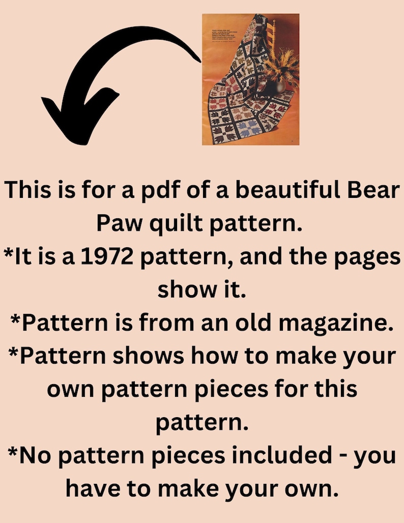 Bear Paw Quilt Pattern-pdf Pattern - Etsy