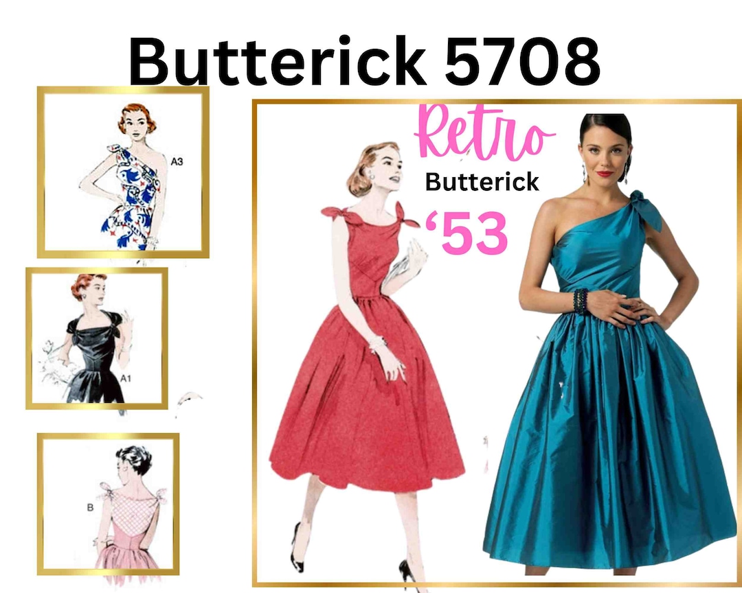 Butterick Pattern 5708 Misses' Classic 53's Misses' Dress With Shoulder ...