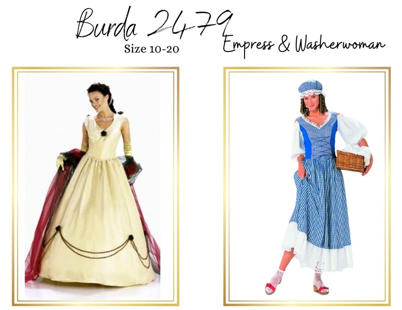 Burda Pattern 2479-empress or Washer Woman Ren Faire Wedding - Etsy