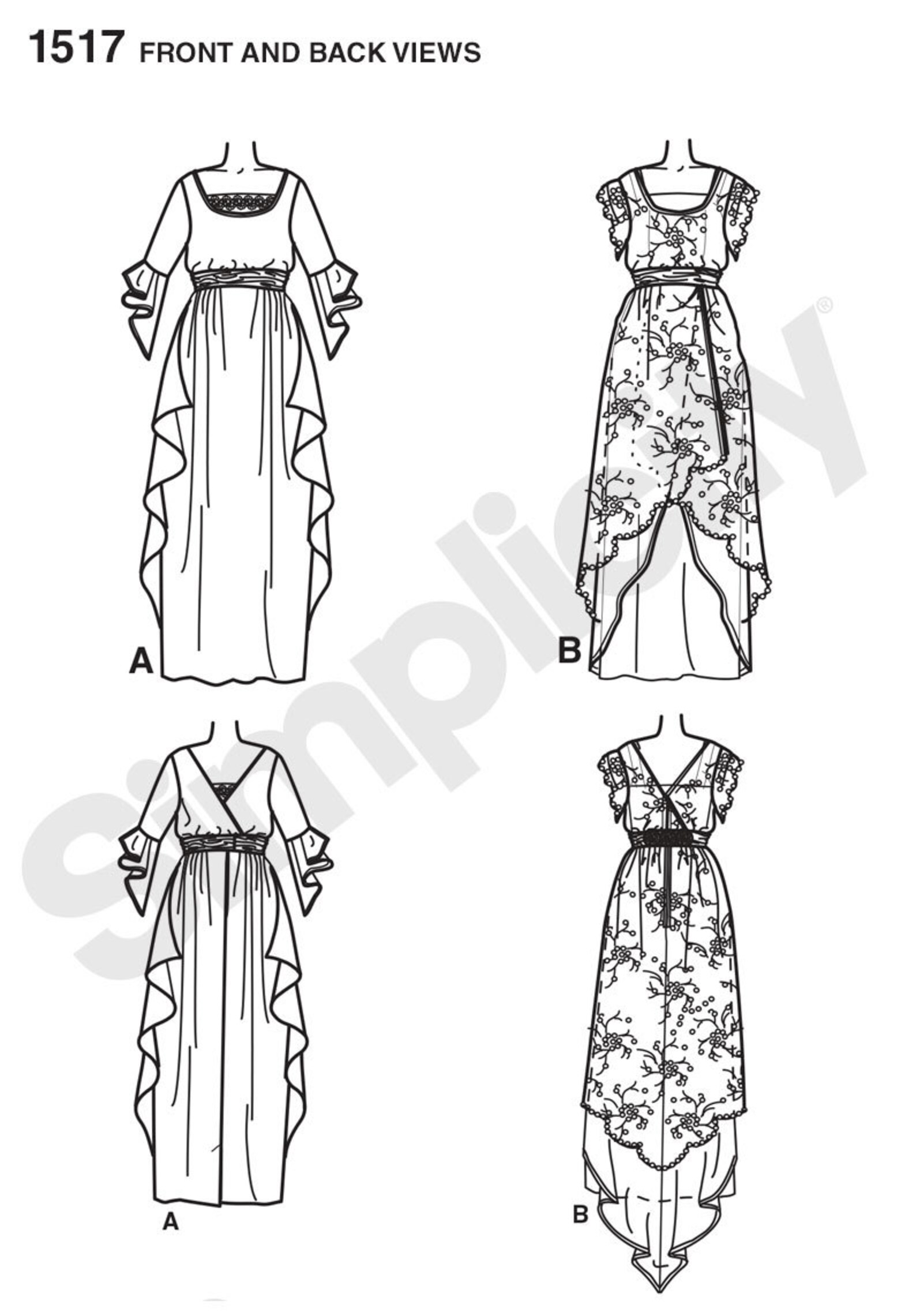 Simplicity 1517-regency Gown/dress-pride N Prejudice Gown - Etsy