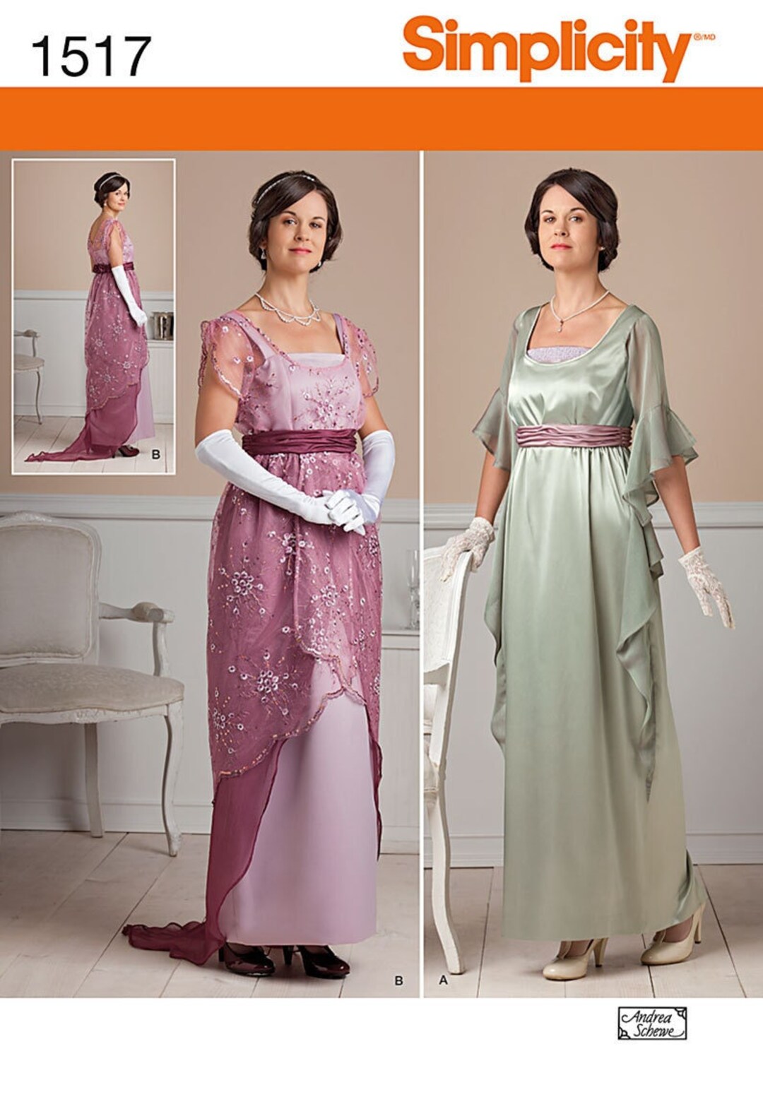 Simplicity 1517-regency Gown/dress-pride N Prejudice Gown Size 6-12 Out ...