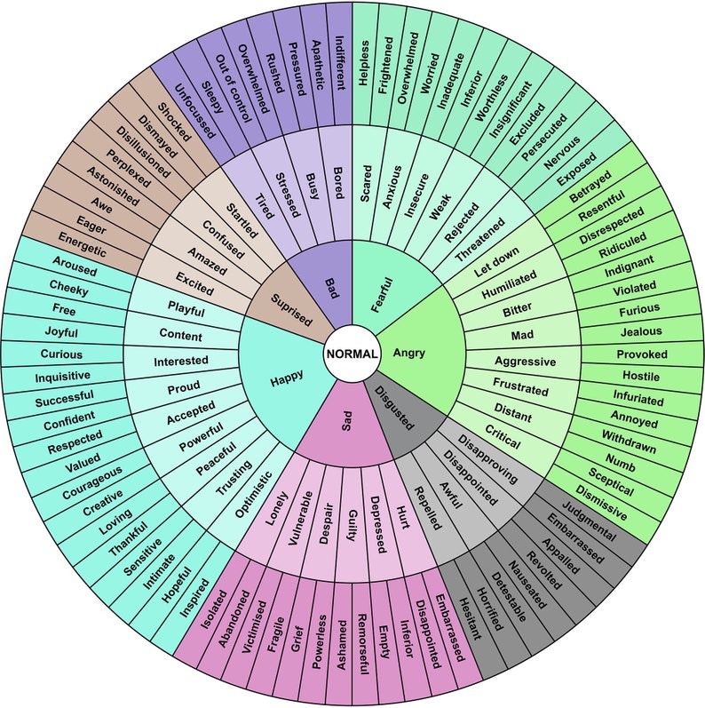 Korean Feeling Wheel | Emotion Compass | Emotions Chart Poster ...