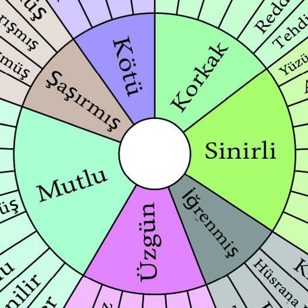 Turkish Feeling Wheel | Emotion Compass | Emotions Chart Poster ...