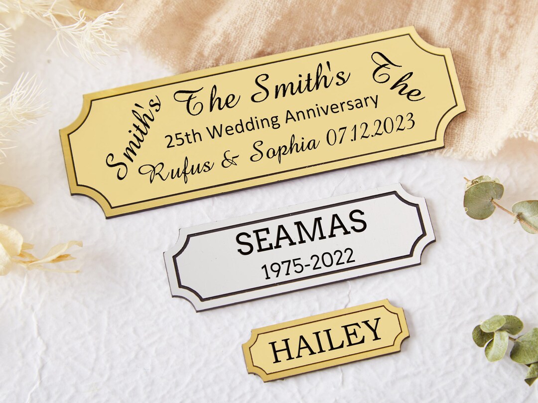 Personalized Brass Plate Pet Memorial Plaque Engraved Brass Plate Gold ...