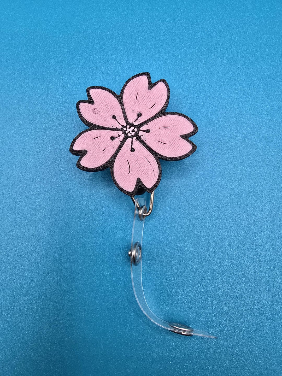 Sakura Flower Badge Reel: Cherry Blossom ID Holder - Etsy
