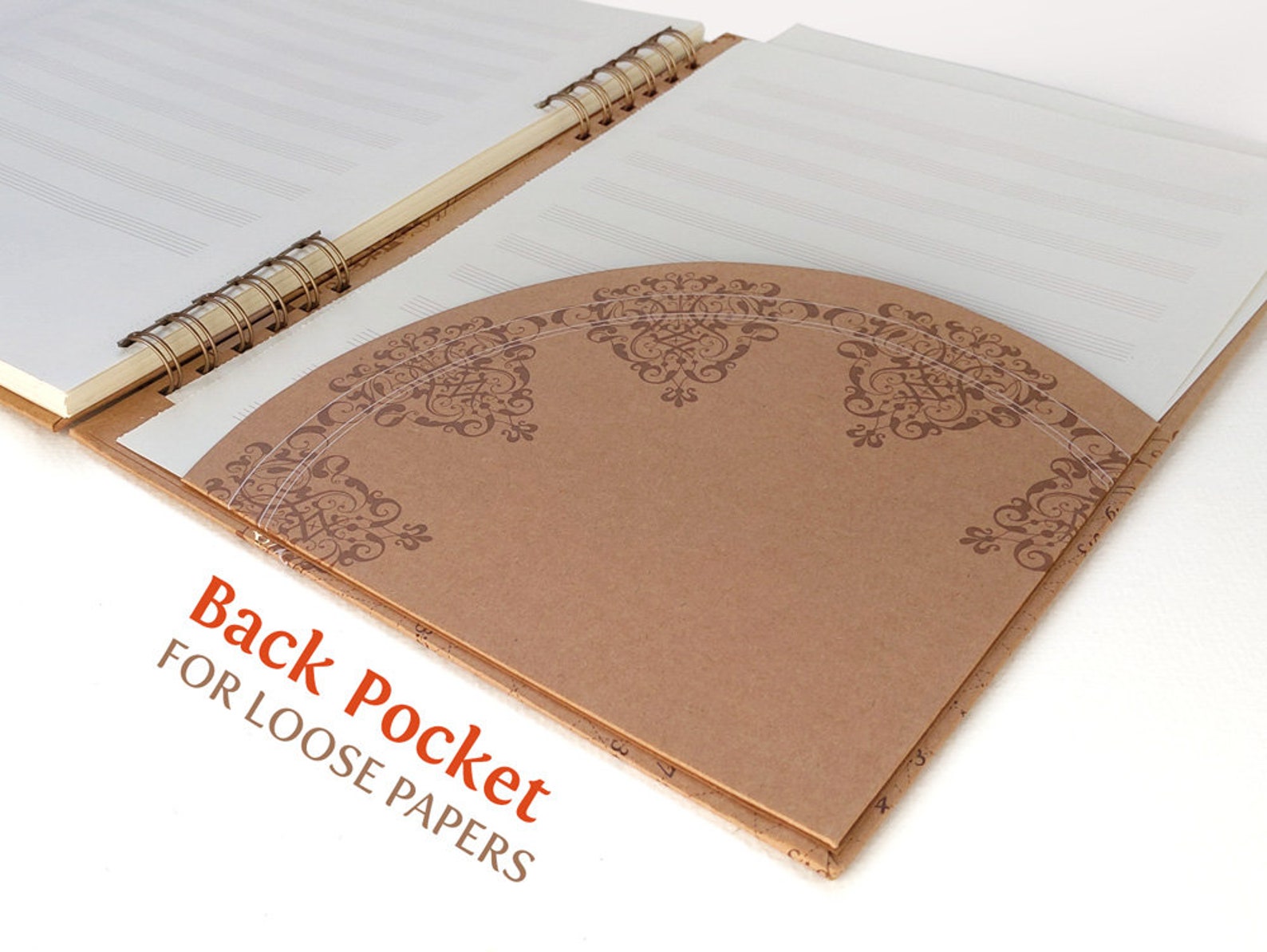 Designer Music Composition Notebook - Hardcover A4 100/120p Perforated ...