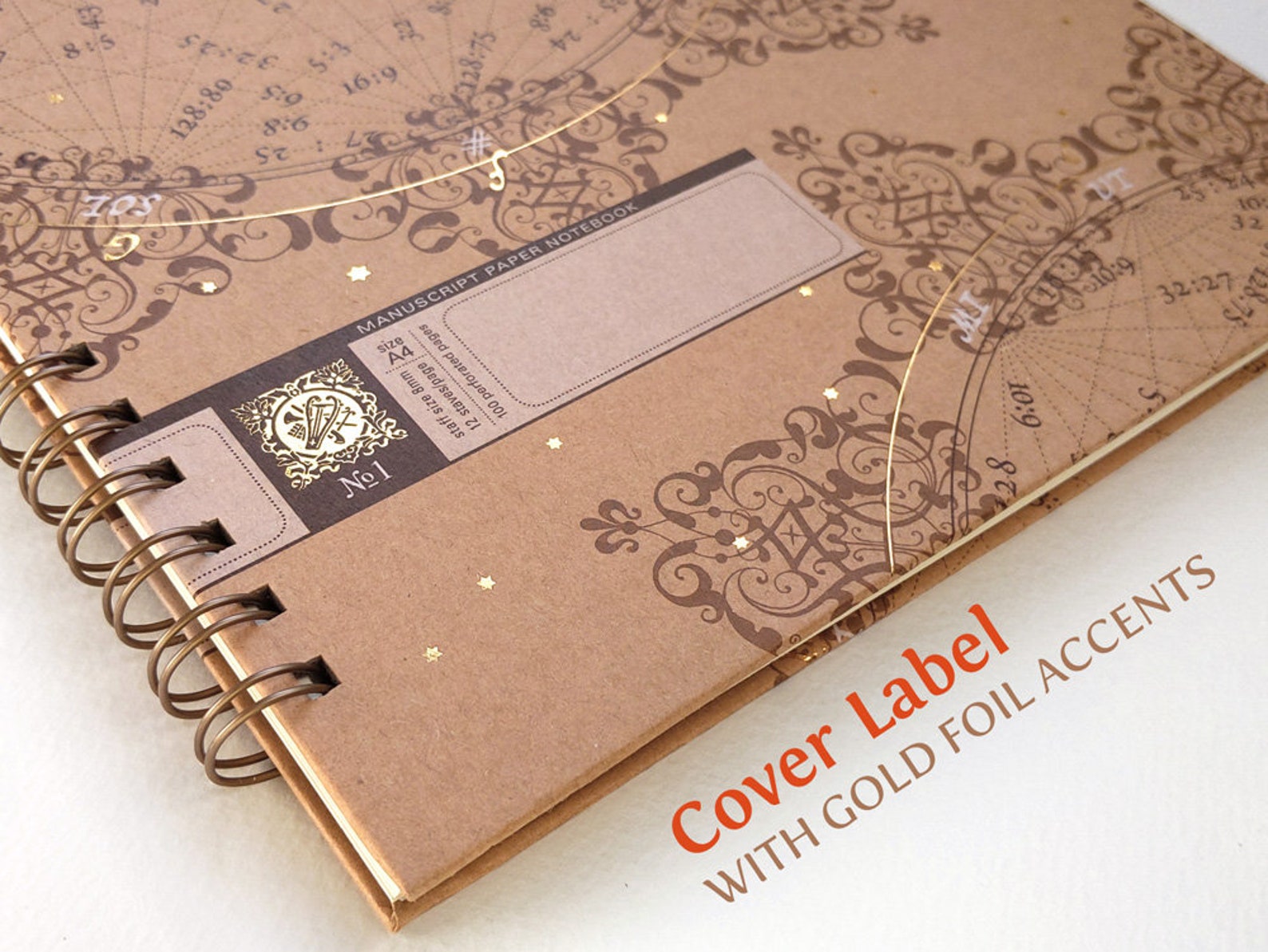 Designer Music Composition Notebook - Hardcover A4 100/120p Perforated ...