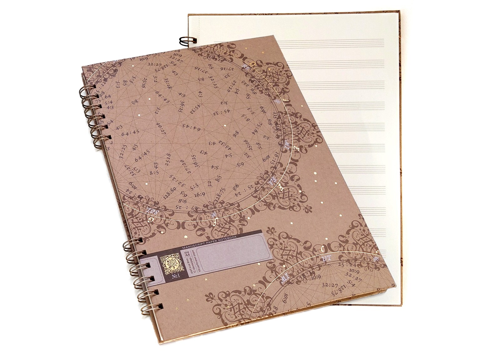 Designer Music Composition Notebook - Hardcover A4 100/120p Perforated ...
