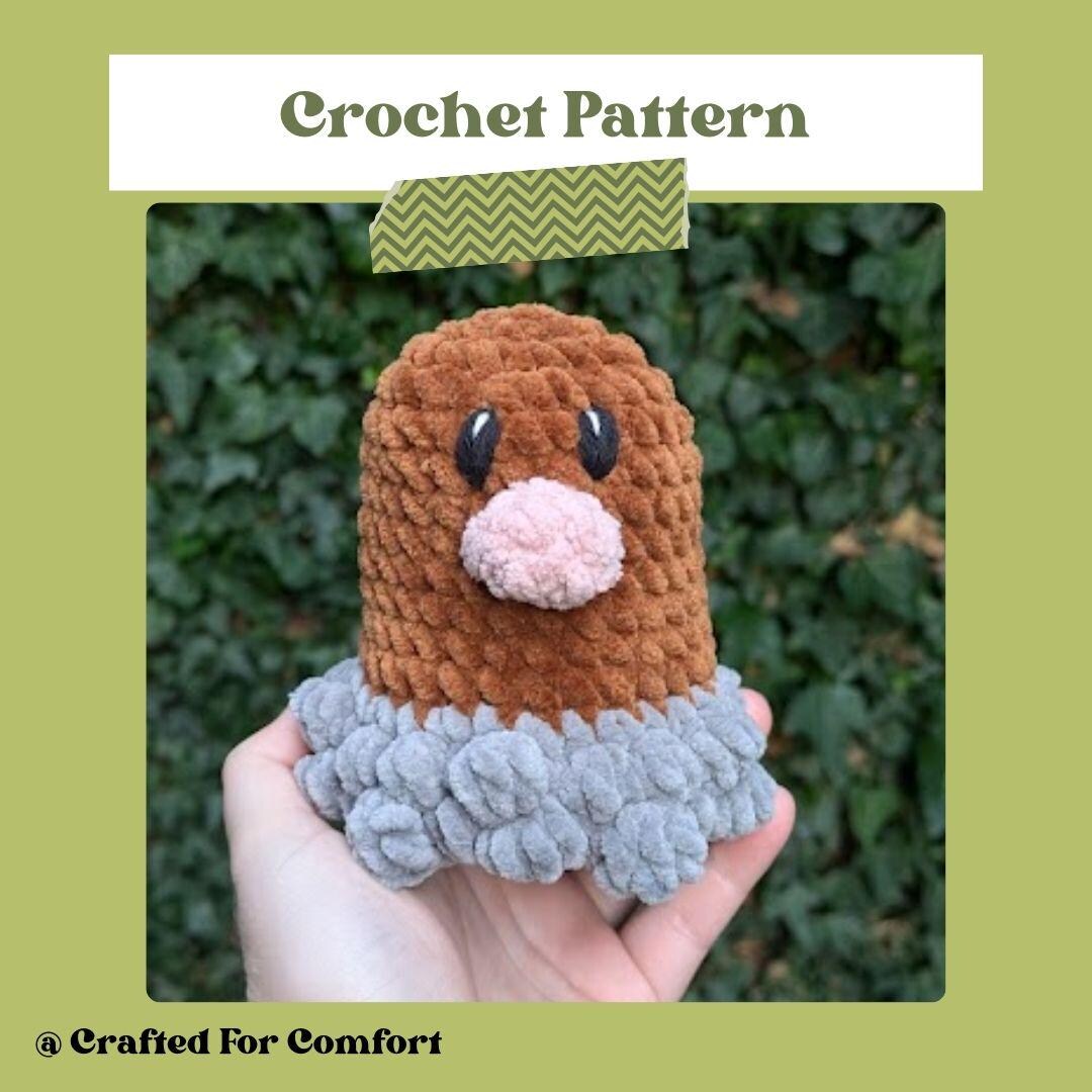 Ground Mole Pocket Monster - Low-sew Anime Amigurumi Crochet Digital ...
