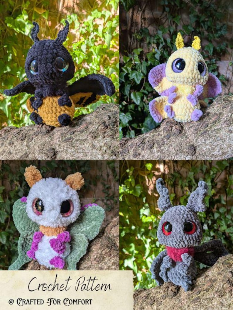 Mothman Crochet Pattern – Amigurumi Botanical Beast (digital Pattern ...