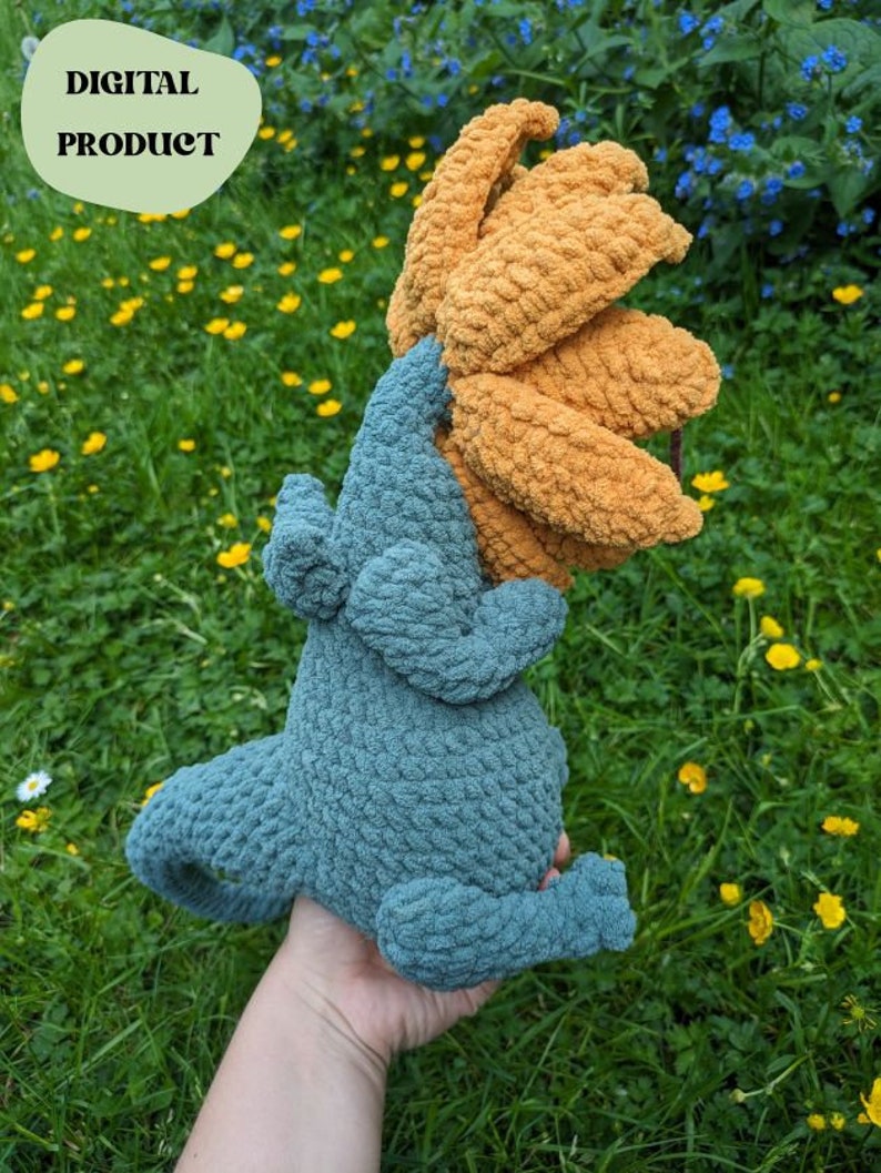 Sunflower Dragon Crochet Pattern – Botanical Beasts Amigurumi (digital ...