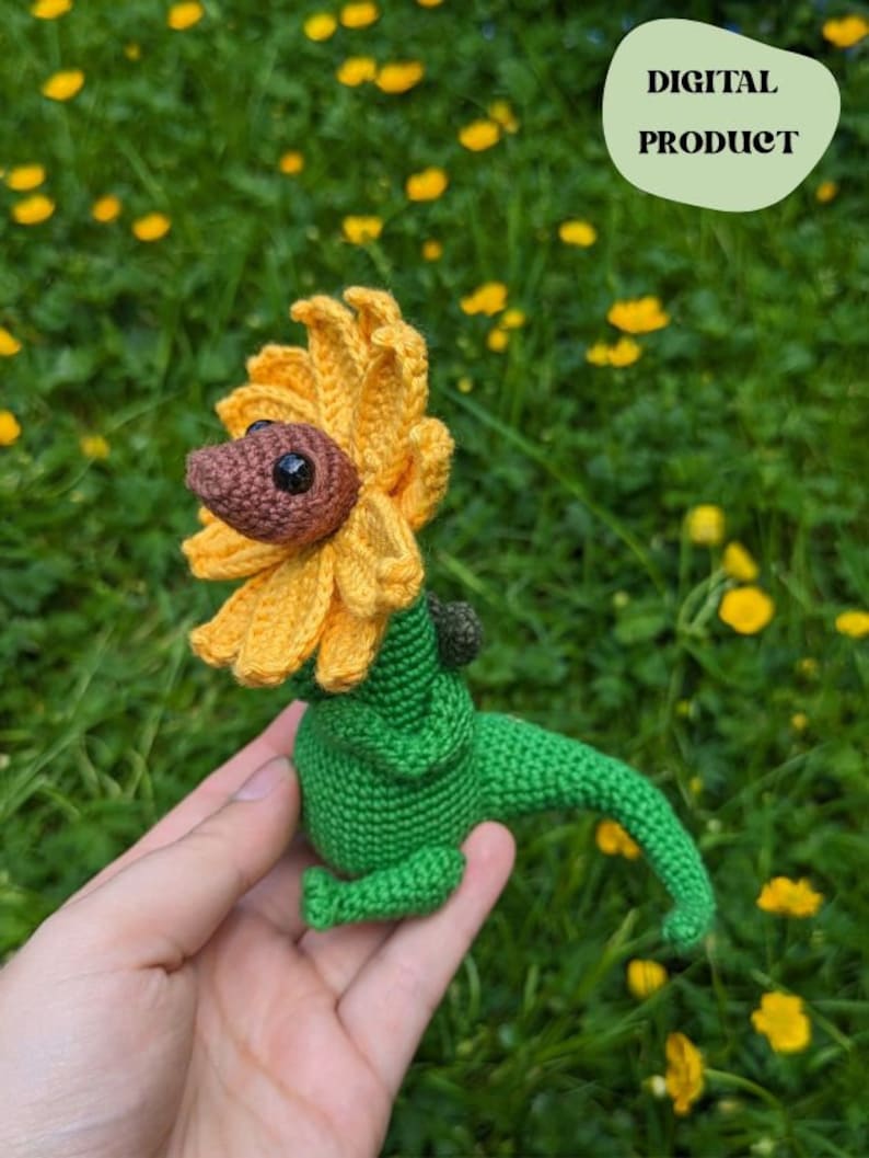 Sunflower Dragon Crochet Pattern – Botanical Beasts Amigurumi (digital ...