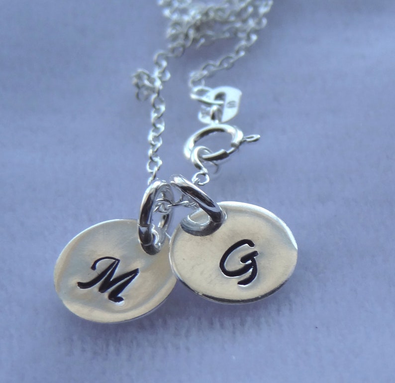 Hand Stamped Sterling Silver Disc Charm Custom Engraved - Etsy