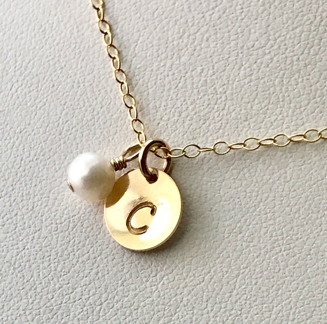 Personalized Flower Girl Gold Initial Necklace, Birthstone Gold ...