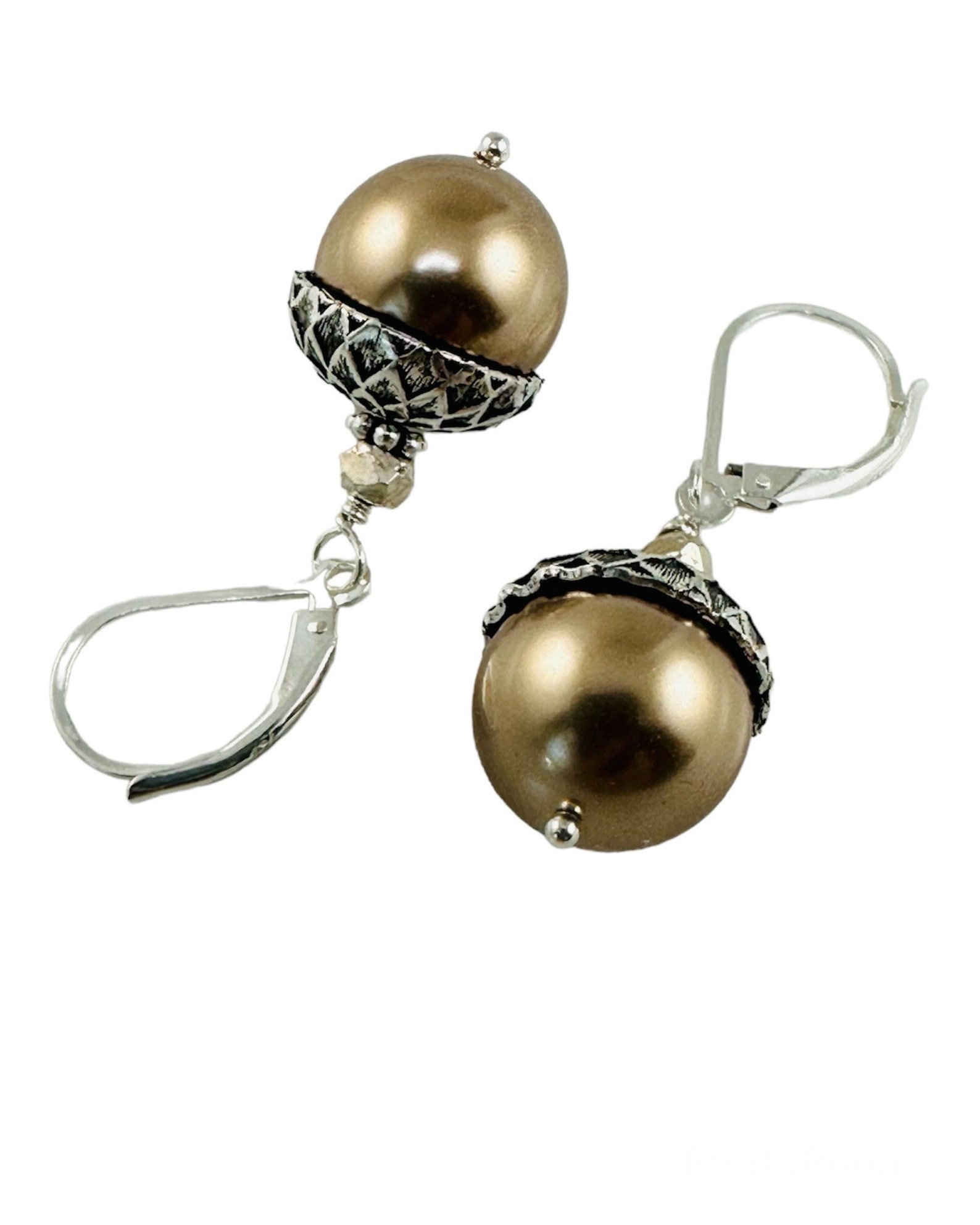Sterling Silver Bronze Acorn Earrings,acorn Earrings,crystal Pearl ...
