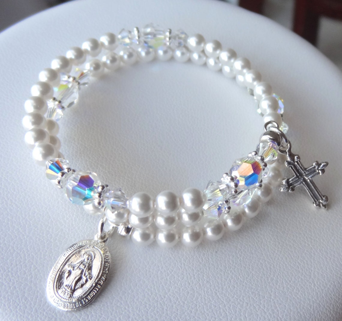 First Holy Communion Rosary Bracelet Rosary Bracelet Crystal - Etsy