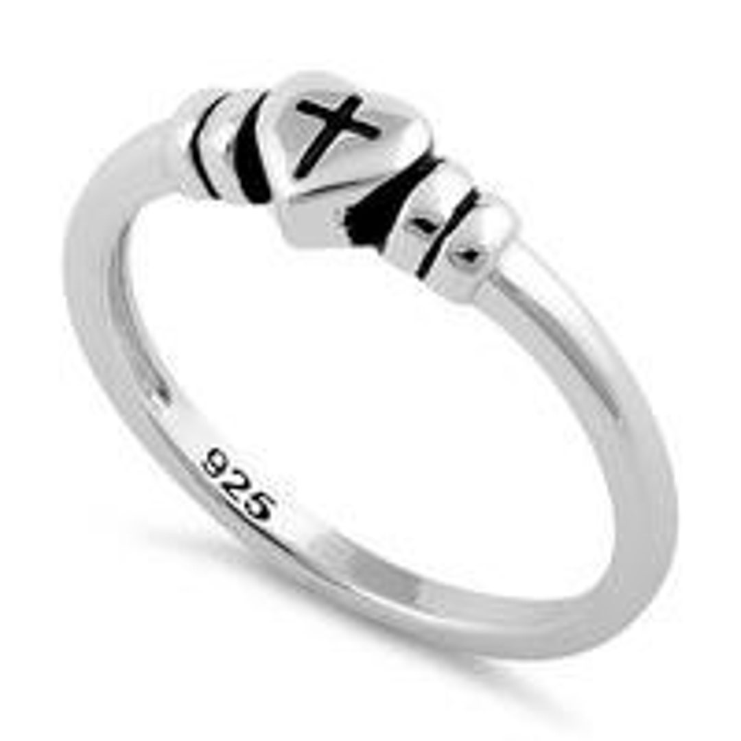 Sterling Silver Cross Ring,First Communion Cross Ring,Confirmation Gift ...