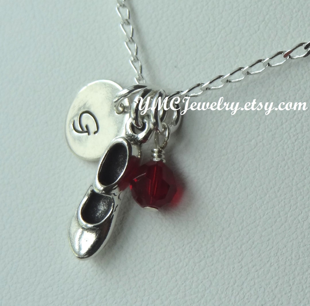 Sterling Silver Initial Tap Shoe Necklace,tap Shoe Charm,personalized ...