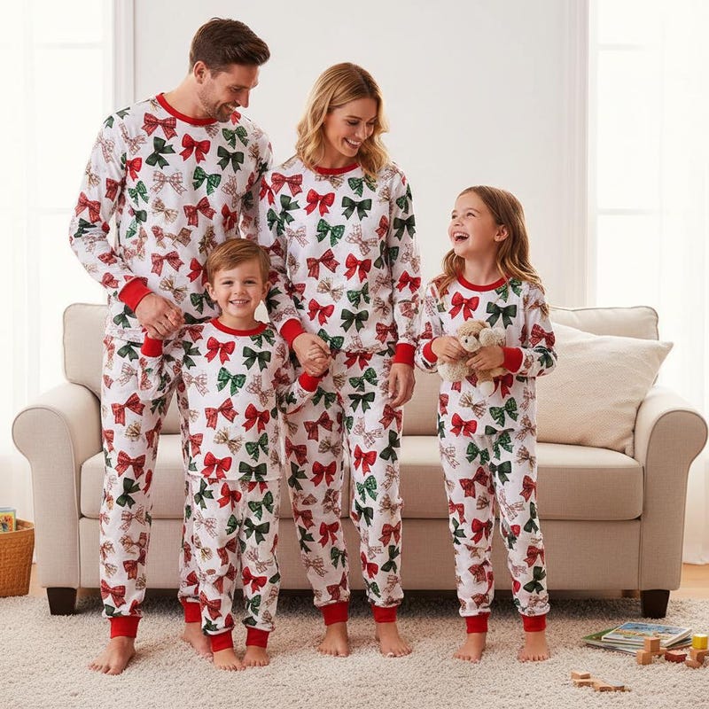 Red Bow Christmas Pajamas - Etsy Canada