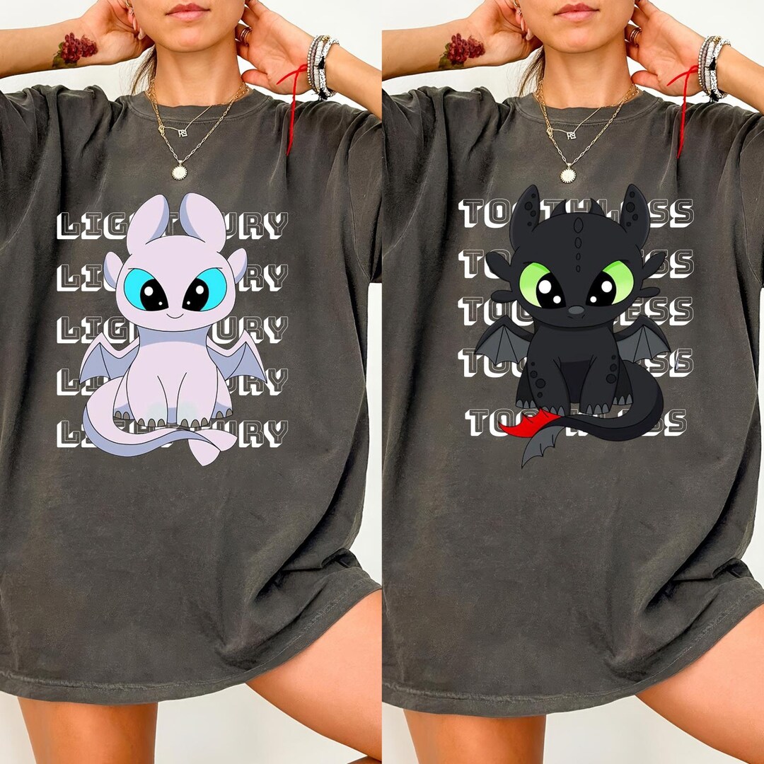 Toothless and Light Fury Comfort Colors Shirt, How to Train Your Dragon ...