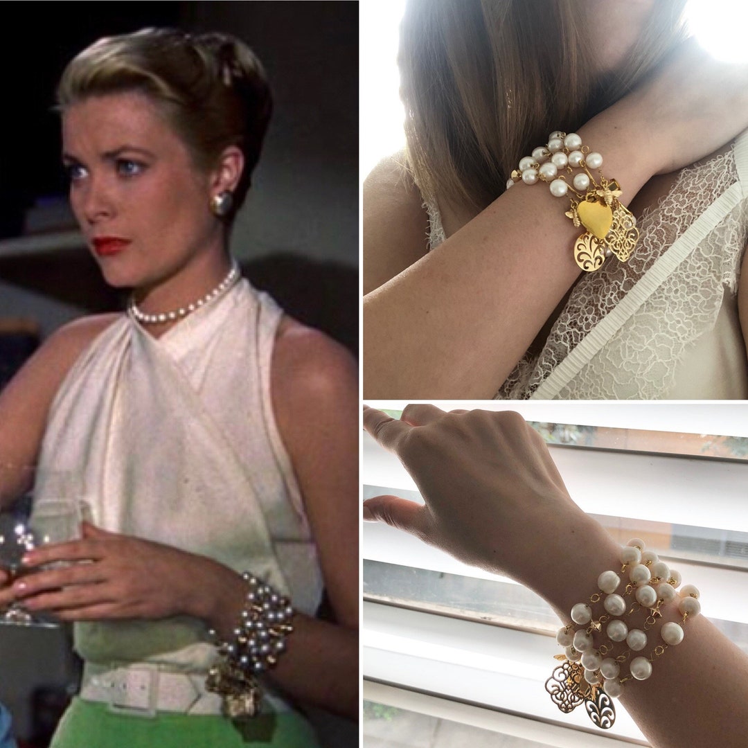 Grace Kelly Rear Window Bracelet With Genuine Freshwater Pearls or Faux ...