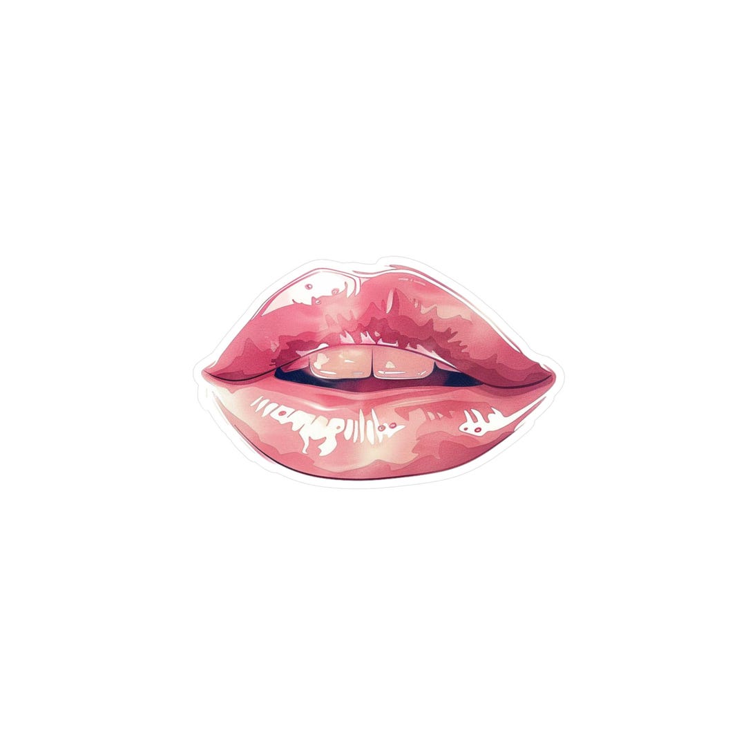 Vinyl Decal Sticker, Lips Watercolor, Pink Mouth Sticker, Pretty Trendy ...