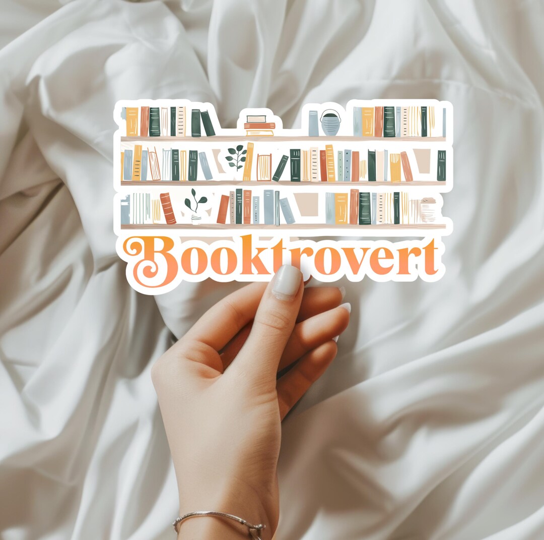 Booktrovert Sticker, Gift for Book Lovers, Vinyl Stickers, Bookshelf ...